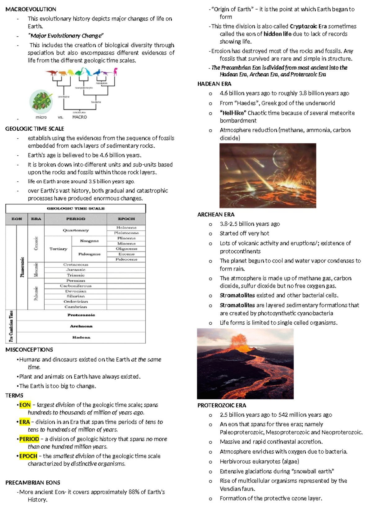 Geologic Time Scale Reviewer document - MACROEVOLUTION This ...