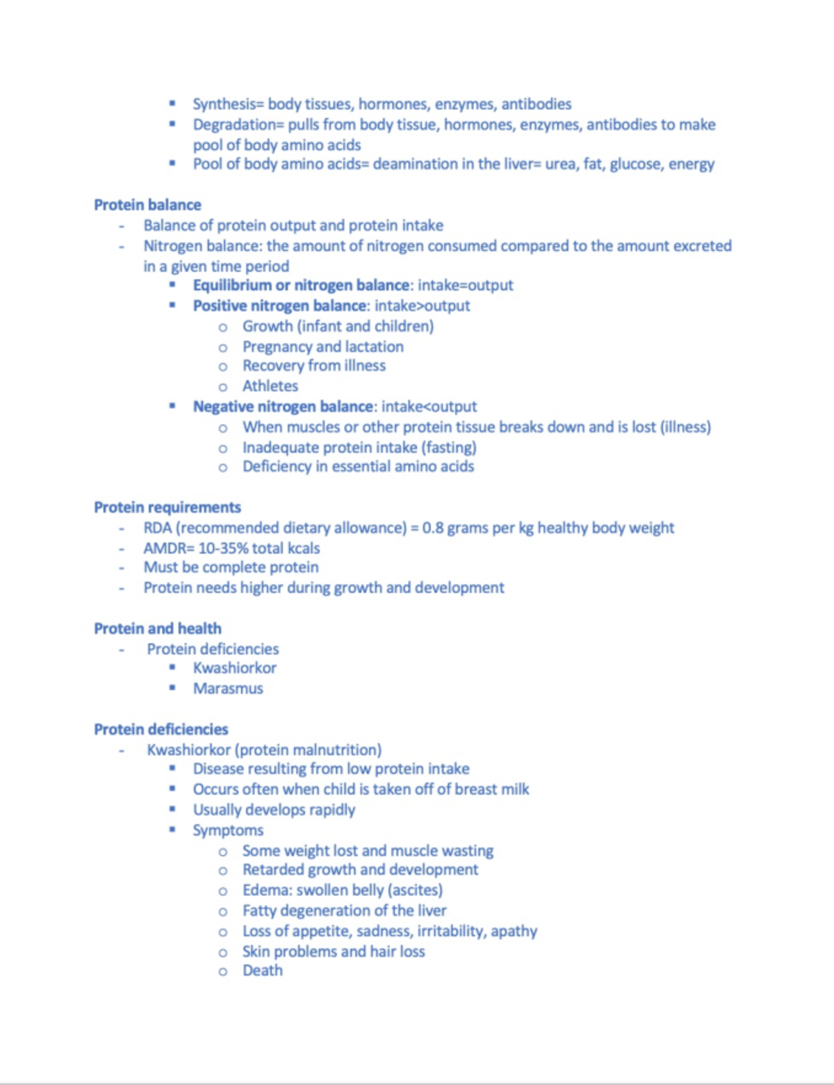 Nutrition Notes for exams part 8 - BIO-319 - Studocu