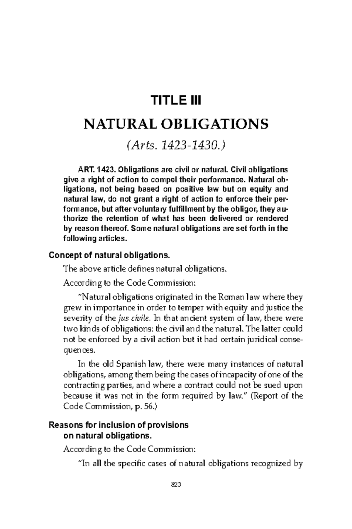 Oblicon -275 - Book: Hector De Leon - 823 823 TITLE III NATURAL ...