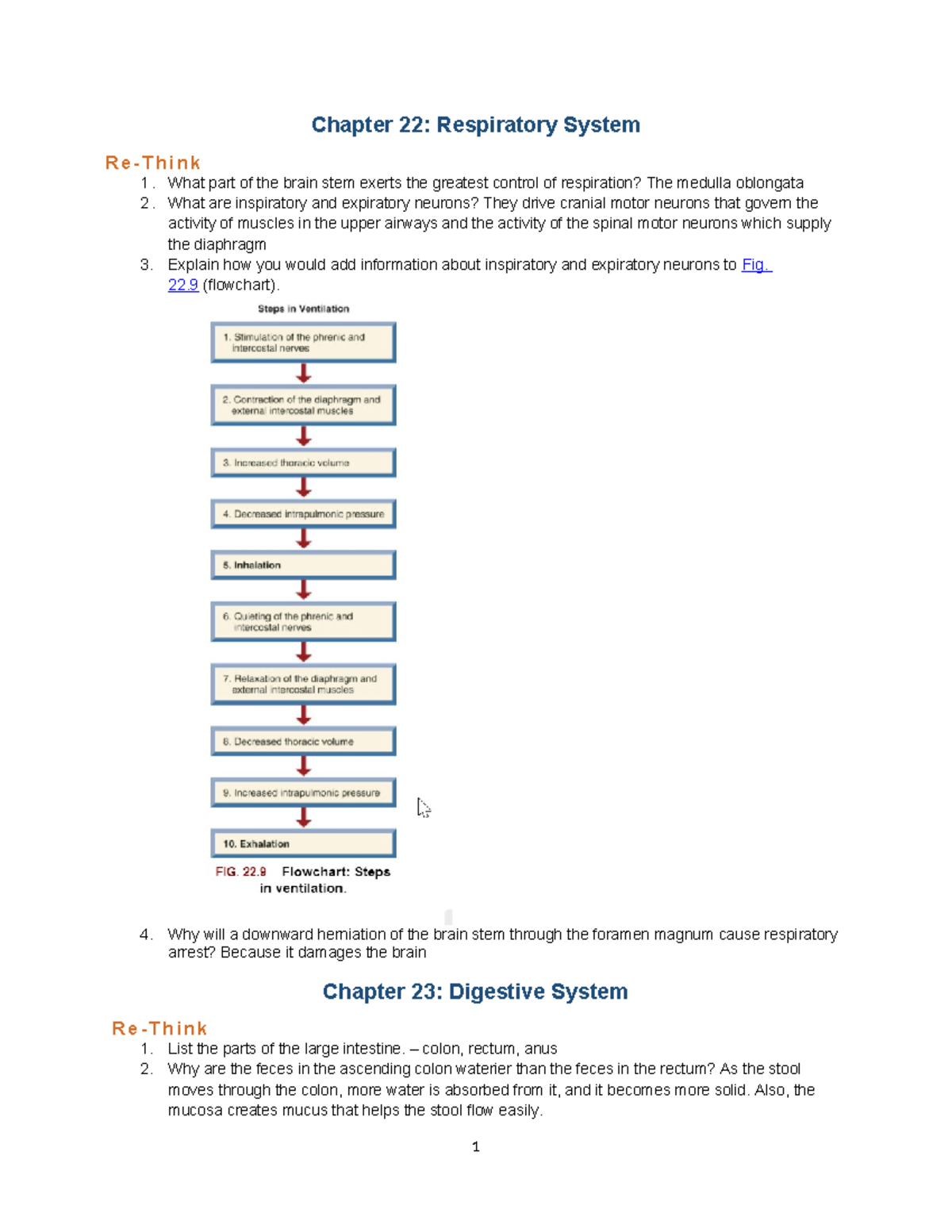 AHP106 Wk5 Assignment Complete - Chapter 22: Respiratory System R e - T ...