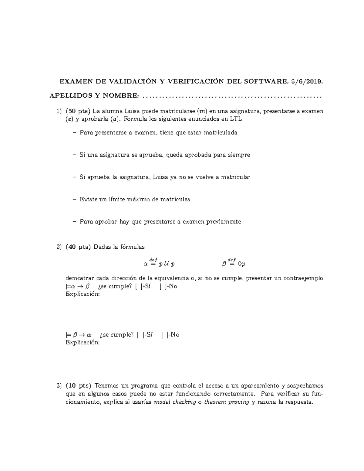 Ex VV19-06 - Examen de la parte de model checking - EXAMEN DE VALIDACI ...