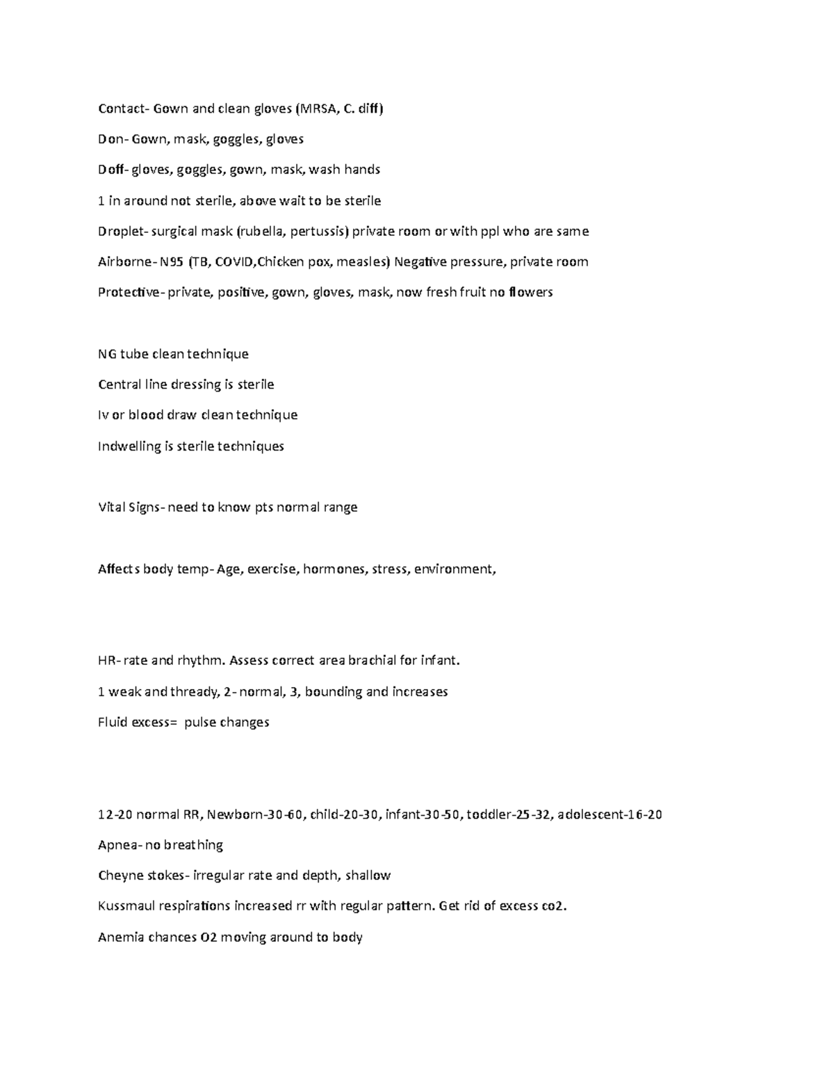 NR224 - Basic and short lecture notes on PPE - Contact- Gown and clean ...