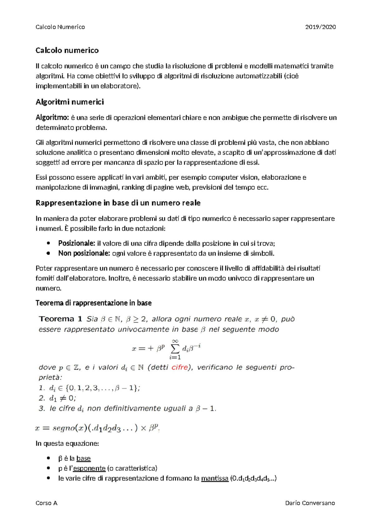 Appunti di Calcolo Numerico - Calcolo numerico Il calcolo numerico è un campo che studia la ...