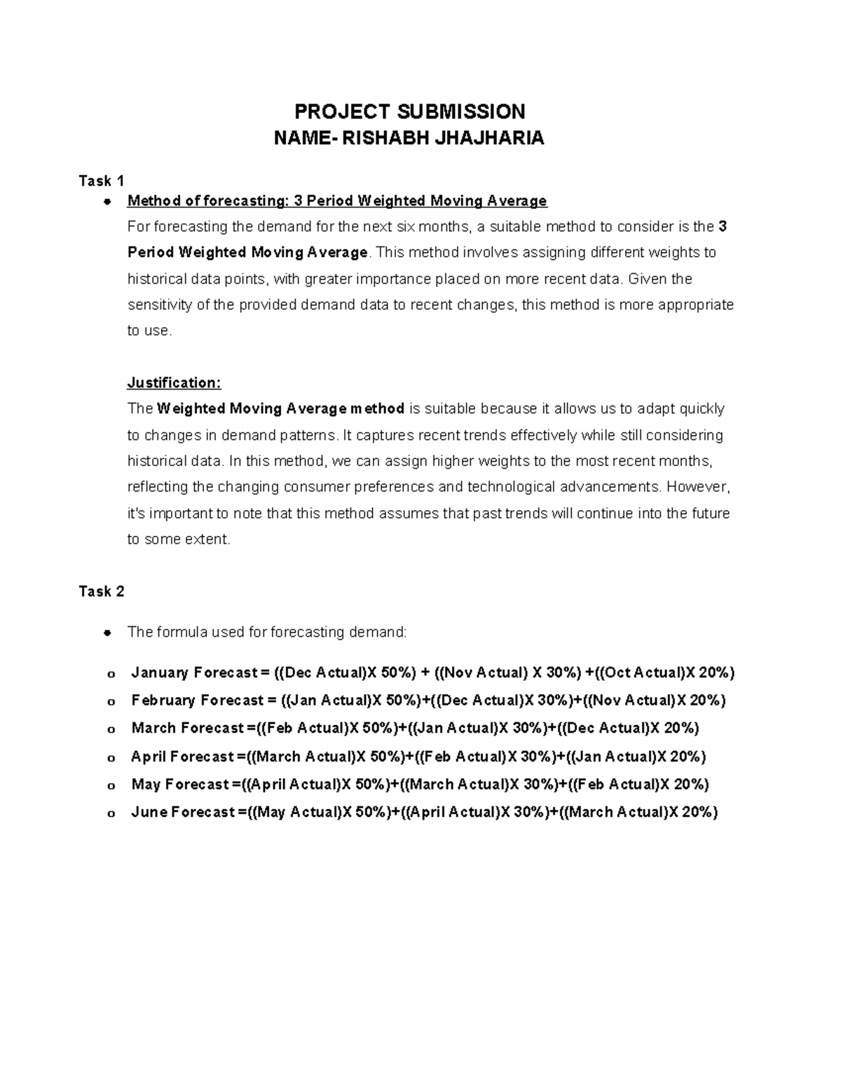 OPSCM engineering project : TSMC Part 1 for all tasks - PROJECT SUBMISSION NAME- RISHABH ...