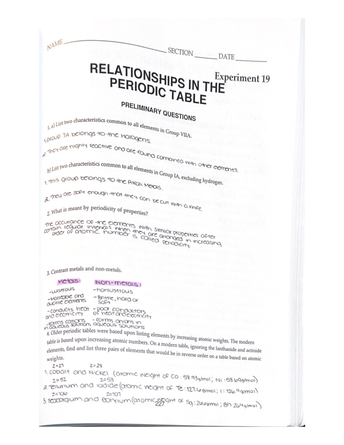 Relationships IN THE - Chemistry Lab - Chem 003L - Studocu