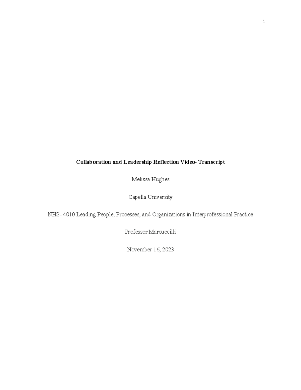 Collaboration and Leadership Reflection Video- Transcript copy ...