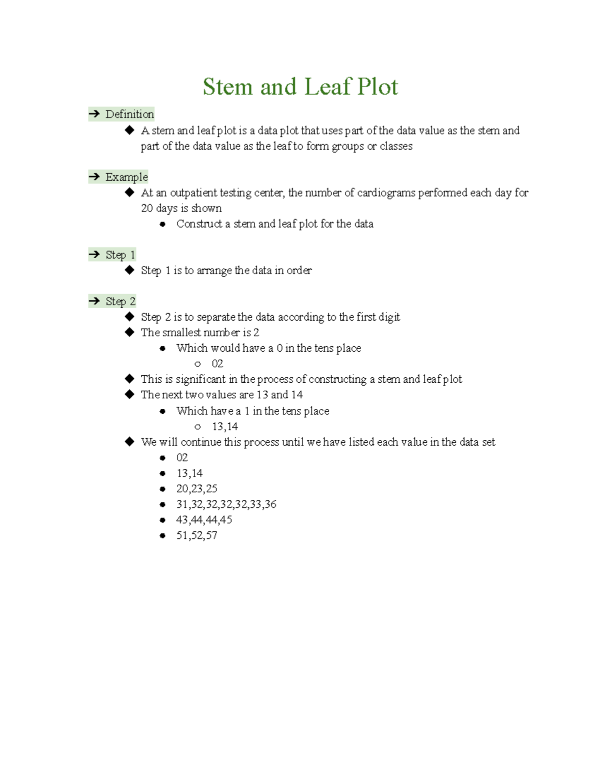 Stem And Leaf Plot Stem And Leaf Plots Stem And Leaf Plot
