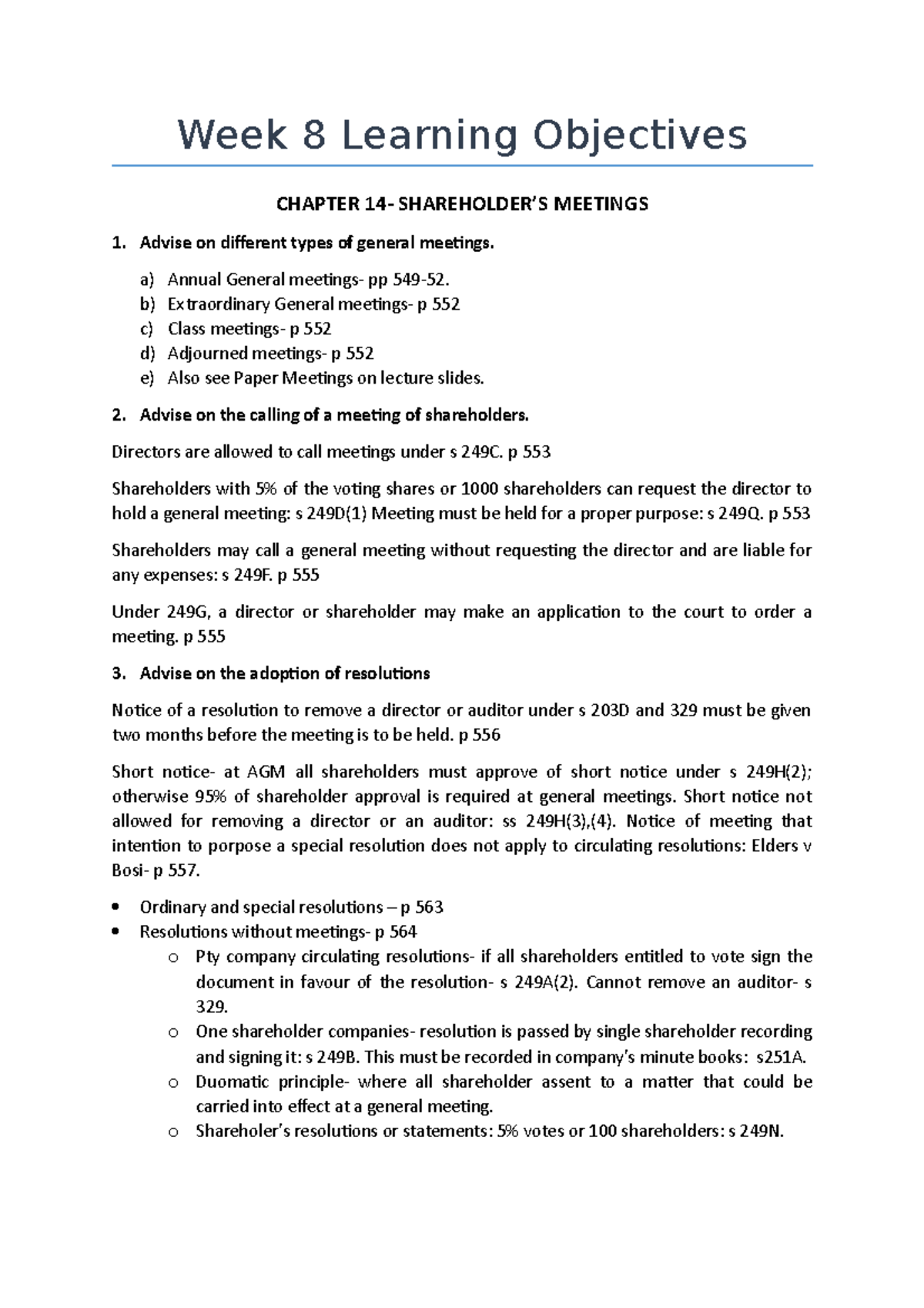 Week 8 Learning Objectives - Week 8 Learning Objectives CHAPTER 14 ...