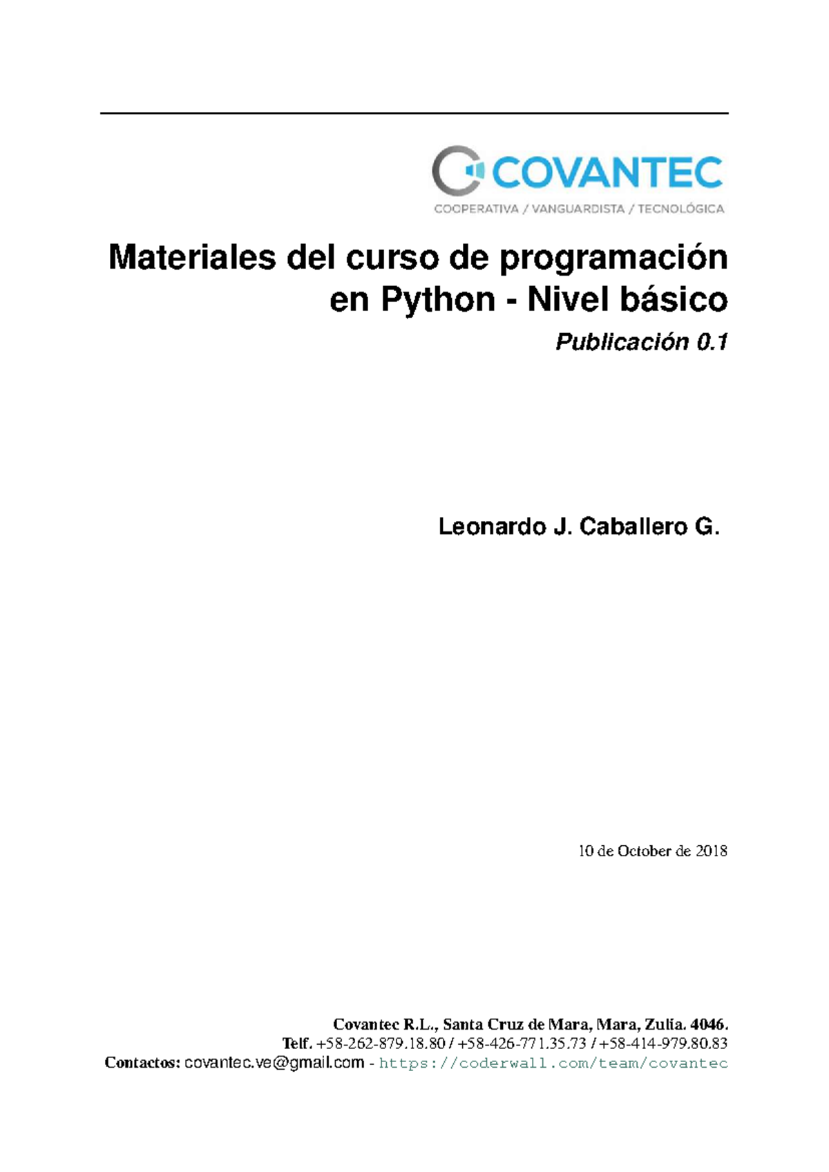 materiales del curso de programacion en python - Materiales del curso de programación en Python ...