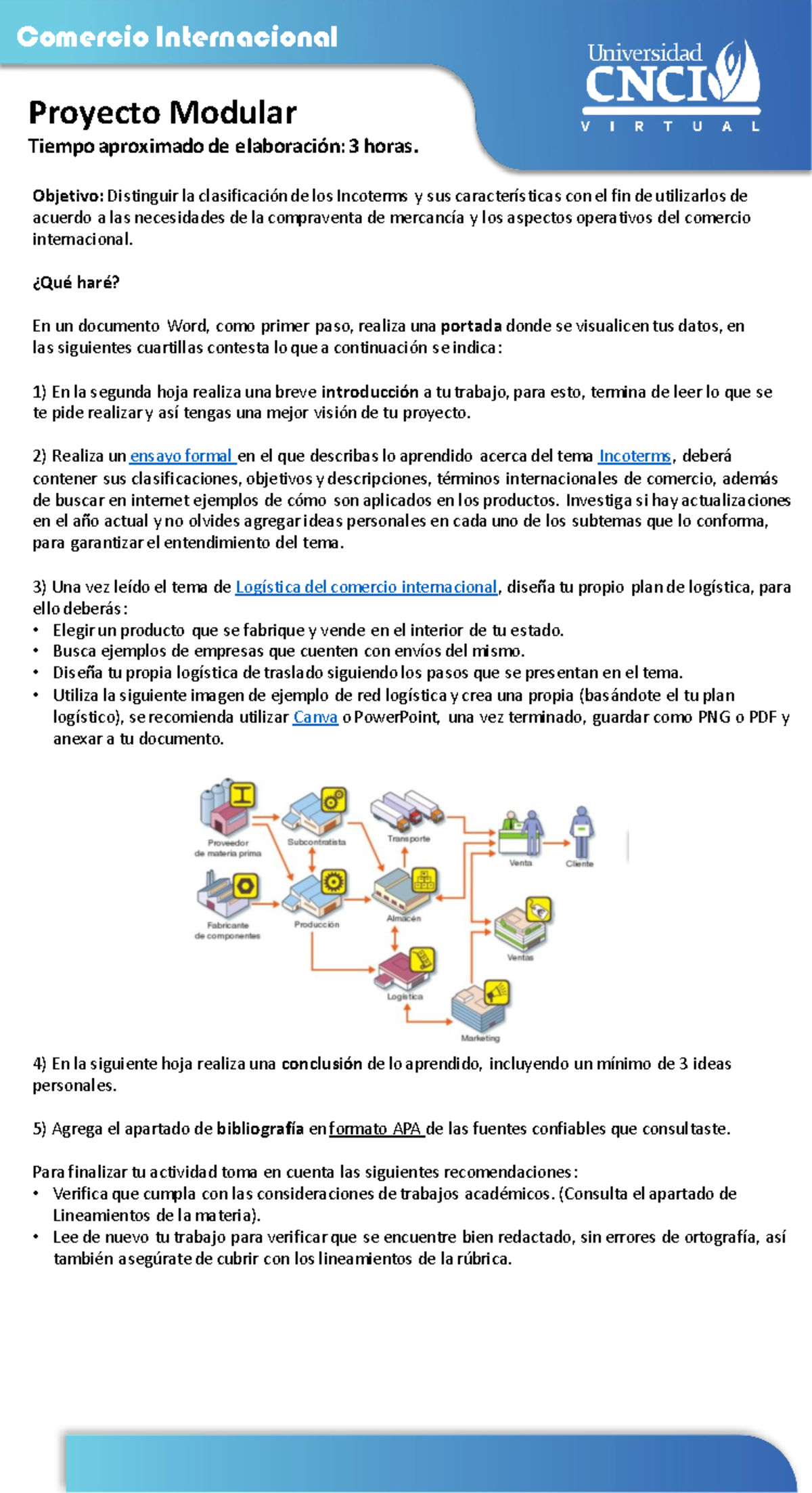 Proyecto Modular - ACTIVIDAD - Proyecto Modular Tiempo aproximado de elaboración: 3 horas ...