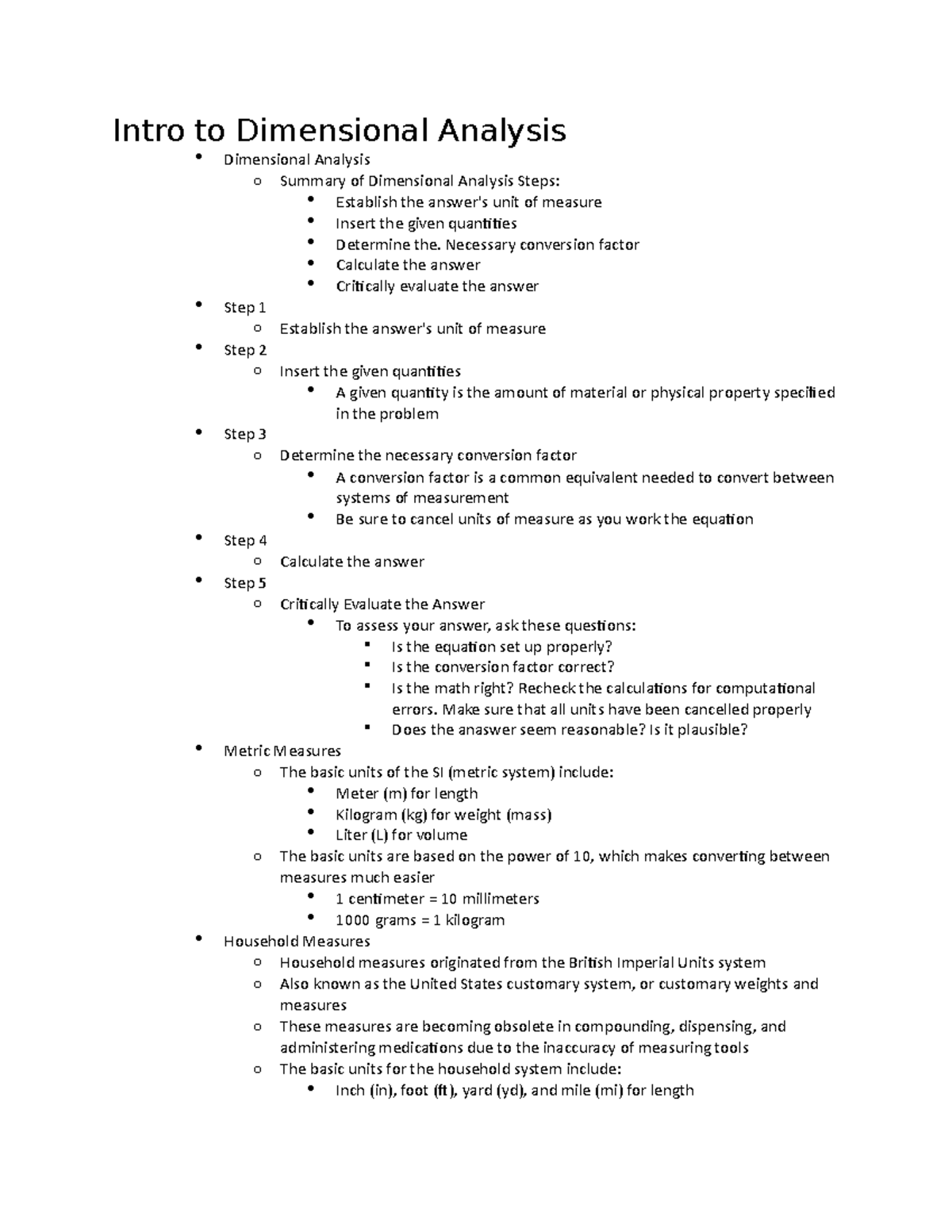 Sell Intro to Dimensional Analysis - Intro to Dimensional Analysis ...