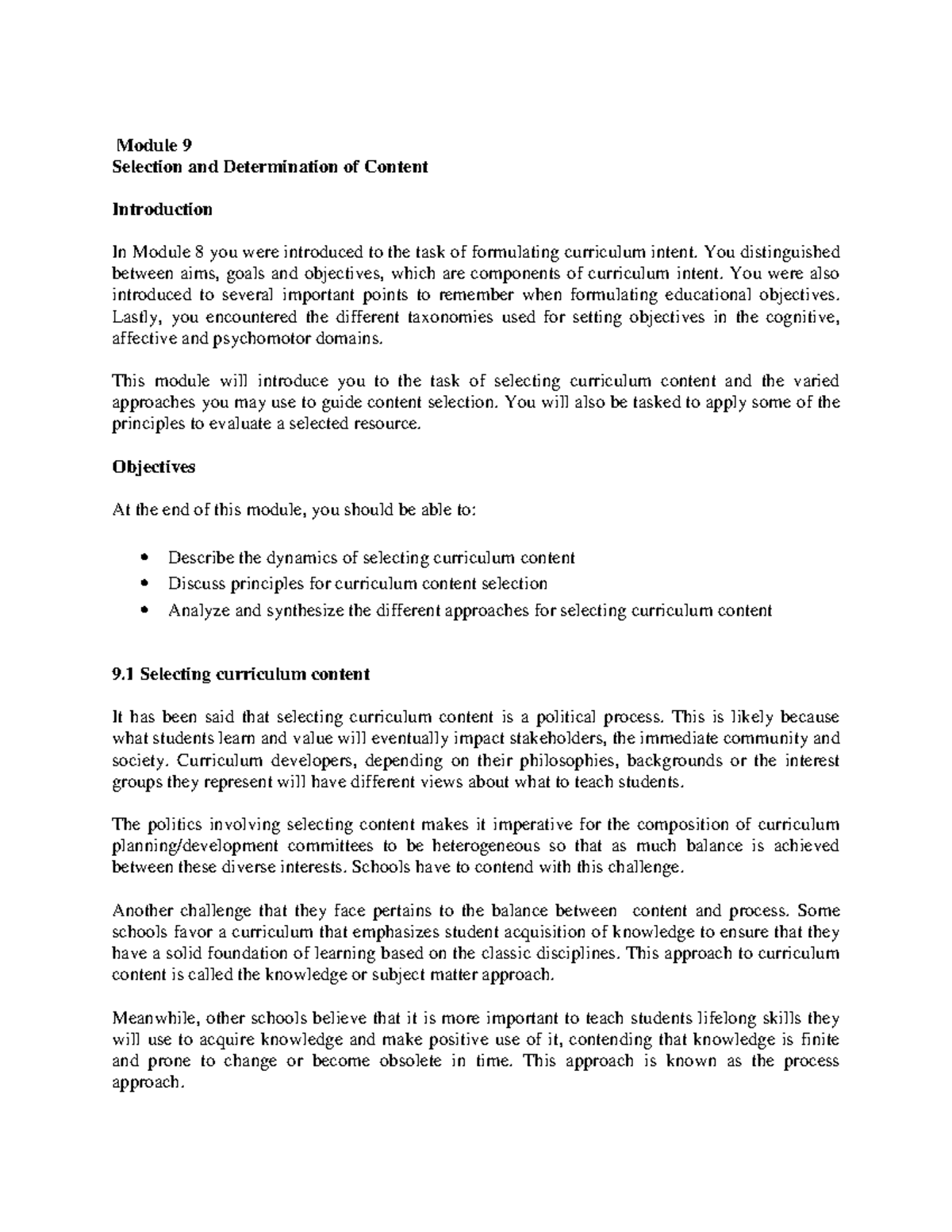 EDUC 103 Module 9 - educ notes 101 - Module 9 Selection and ...