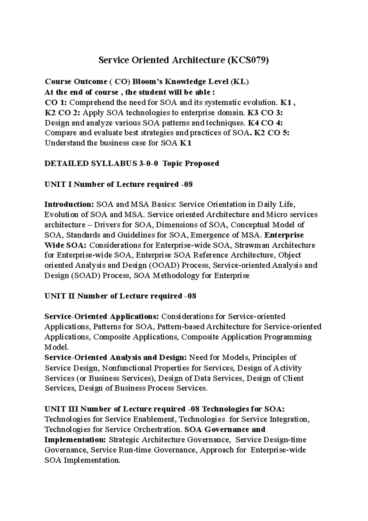 KCS079 Service Oriented Architecture - Google Docs - Service Oriented ...