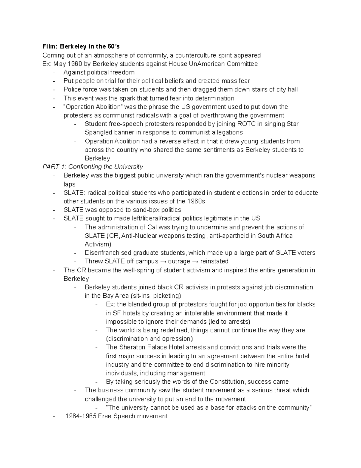 PS 386 Study Guide - Student, Women, and AIDS - Film: Berkeley in the ...