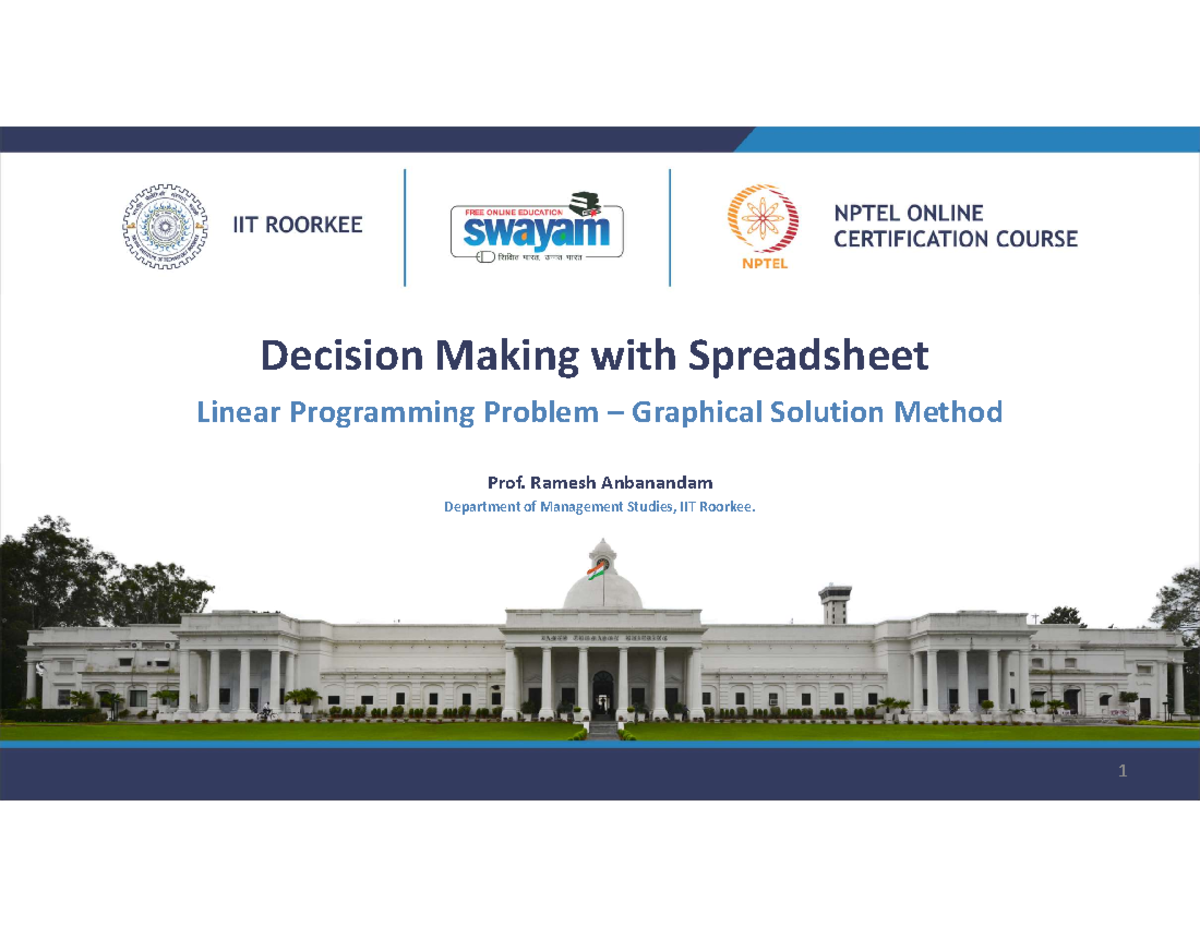 Lec 4 - Linear Programming Problem – Graphical Solution Method ...