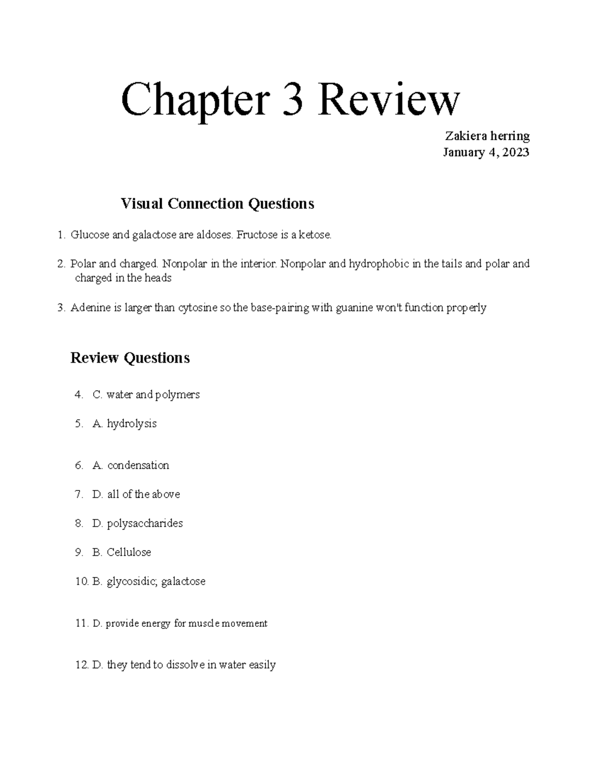 Chapter 3 Review Questions - Chapter 3 Review Zakiera herring January 4 ...