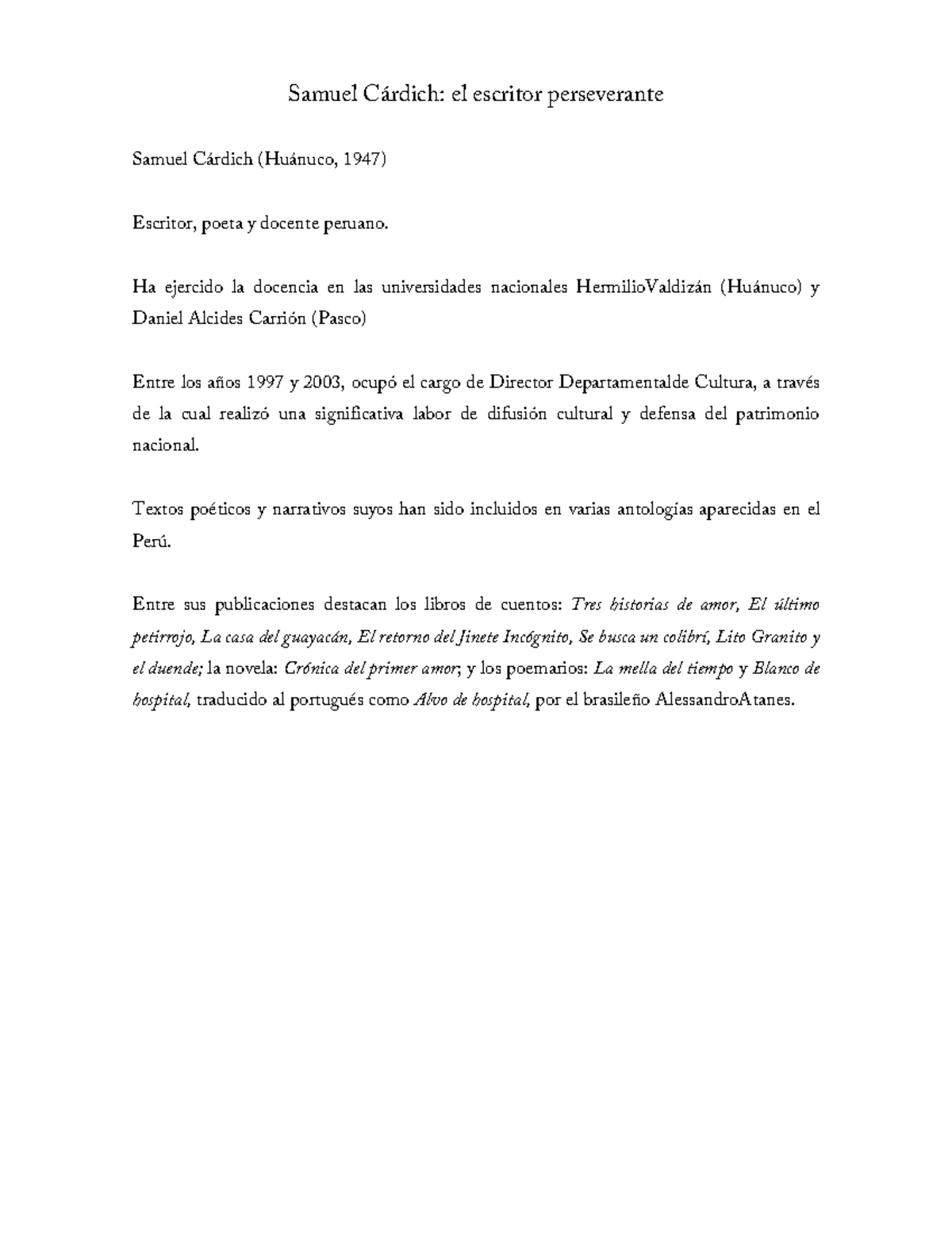 471874423-samuel-cardich - Samuel Cárdich: el escritor perseverante ...