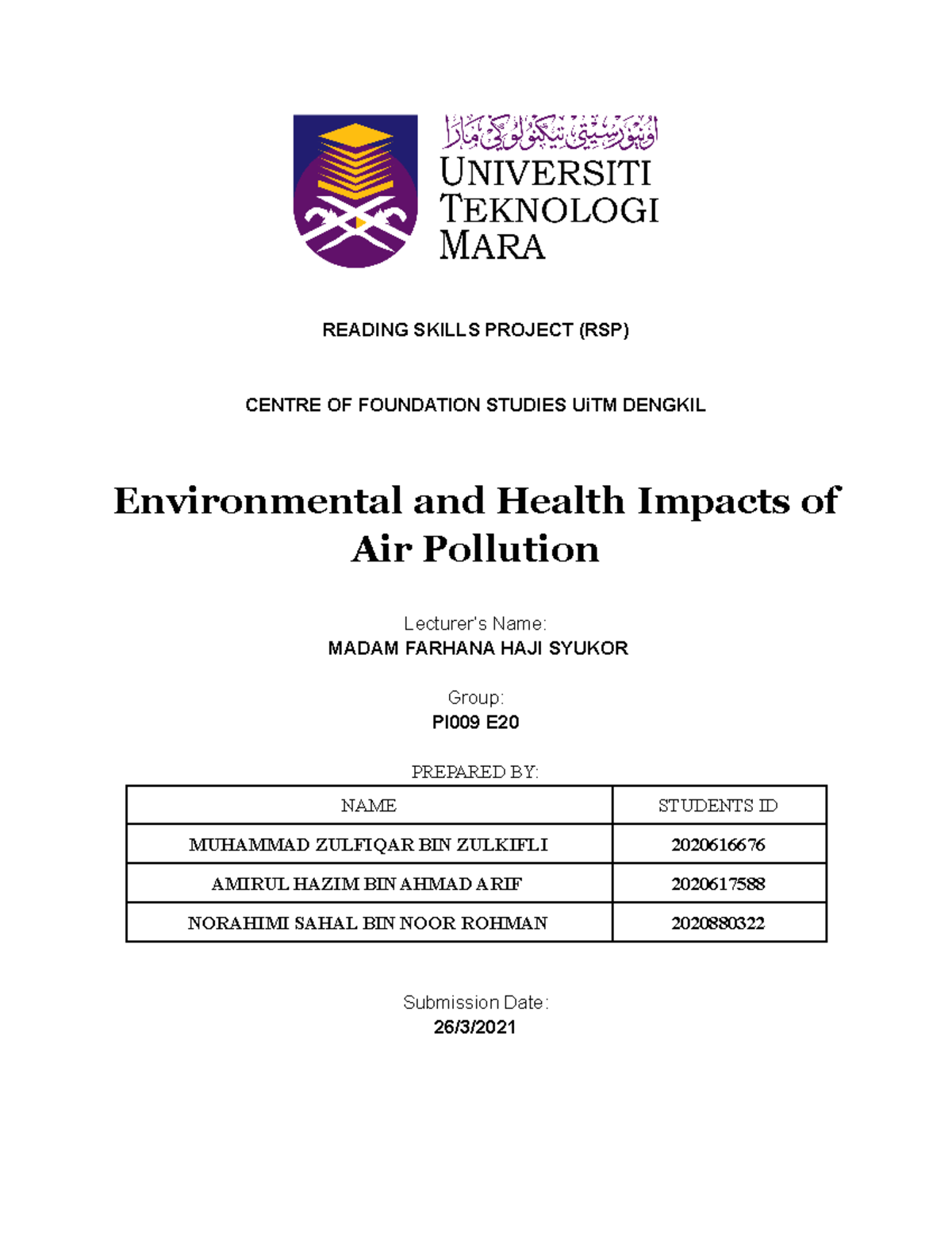 Reading Skills Project (RSP) - READING SKILLS PROJECT (RSP) CENTRE OF ...