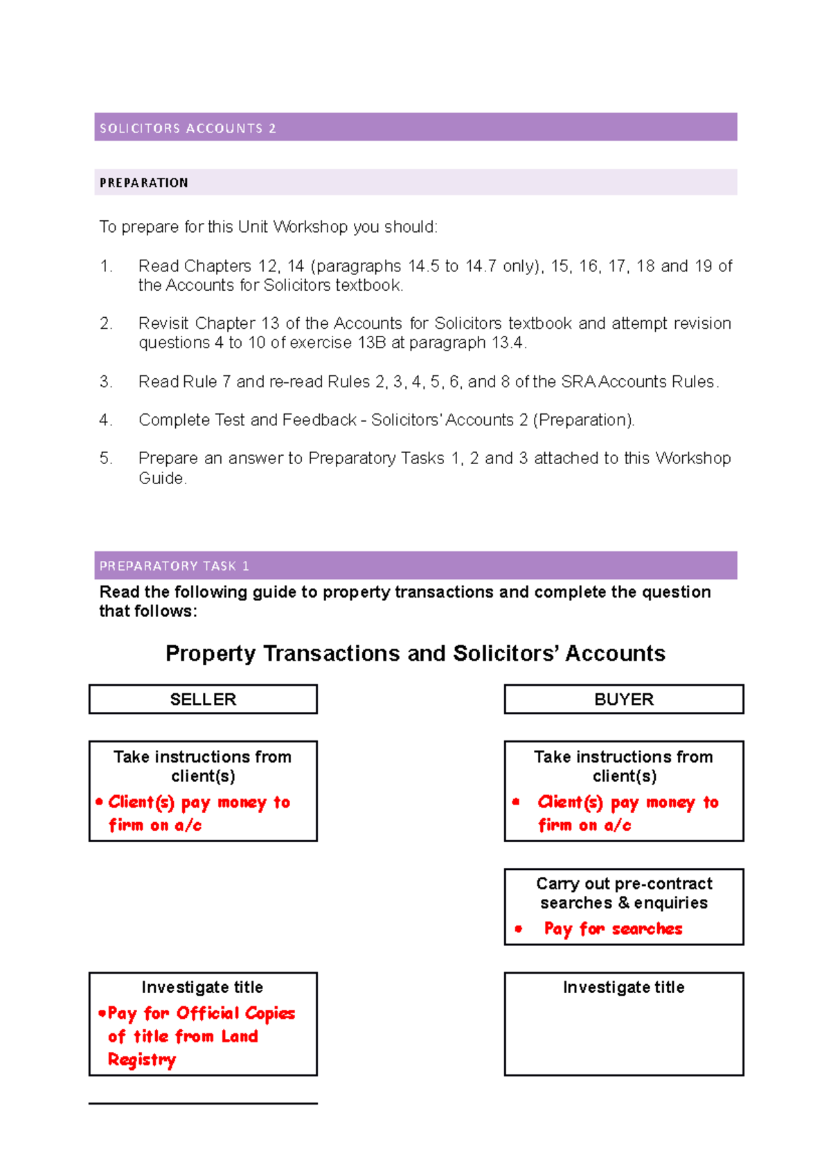 Solicitors Accounts 2 - SOLICITORS ACCOUNTS 2 PREPARATION To prepare ...