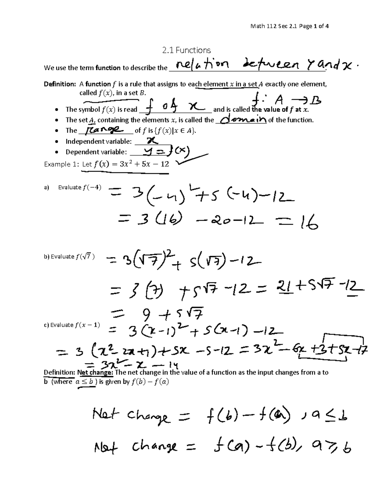 2.1 Functions pdf - Maria Akter - 2 Functions We use the term function ...