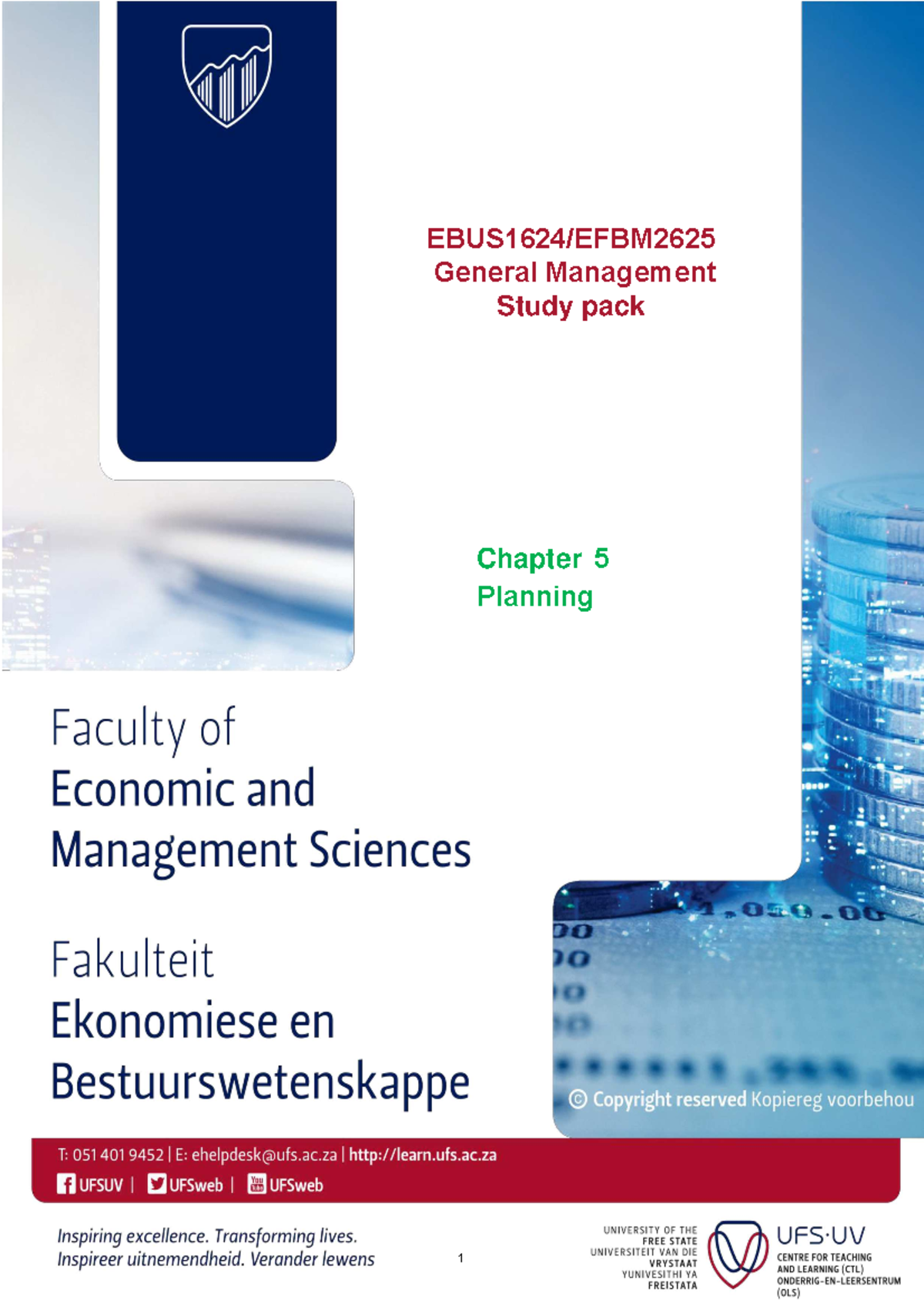 EBUS1624 EFBM2625 Chapter 5 Final - EBUS1624/EFBM General Management ...