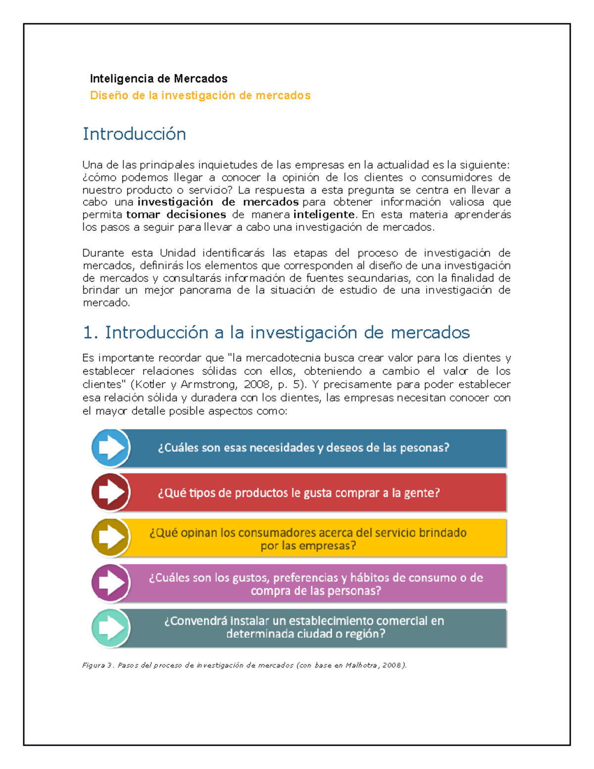 Inteligencia de mercados - Inteligencia de Mercados Diseño de la investigación de mercados - Studocu