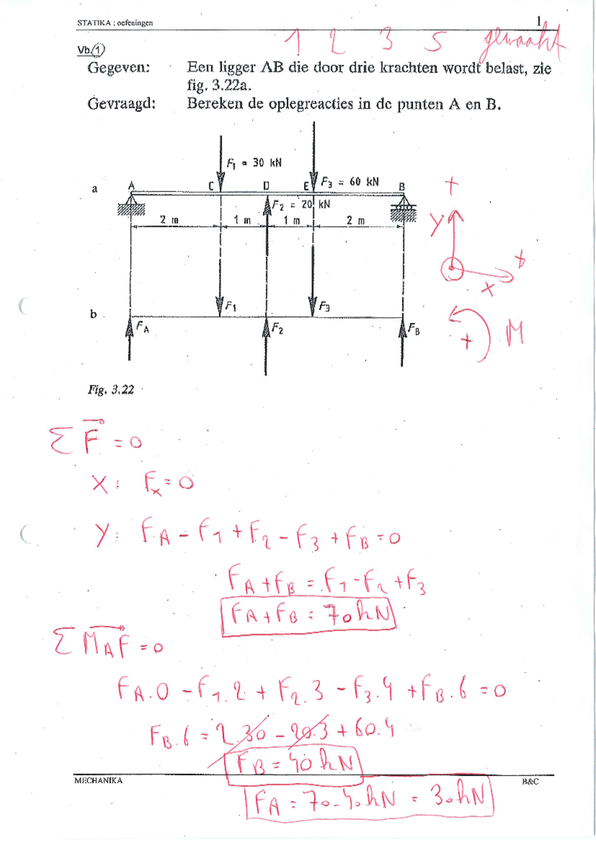 Statica bundeltje extra oefeningen opgeloste voorbeelden-1 - Mechanica ...