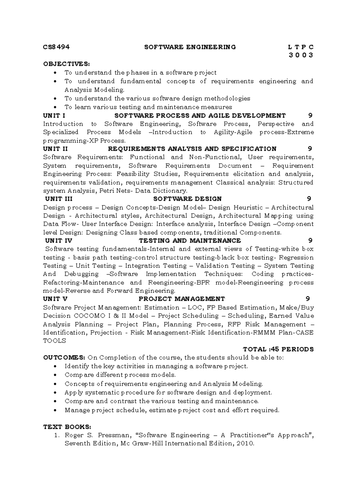 3.CS8494 syllabus - Software Engineering - CS8494 SOFTWARE ENGINEERING ...