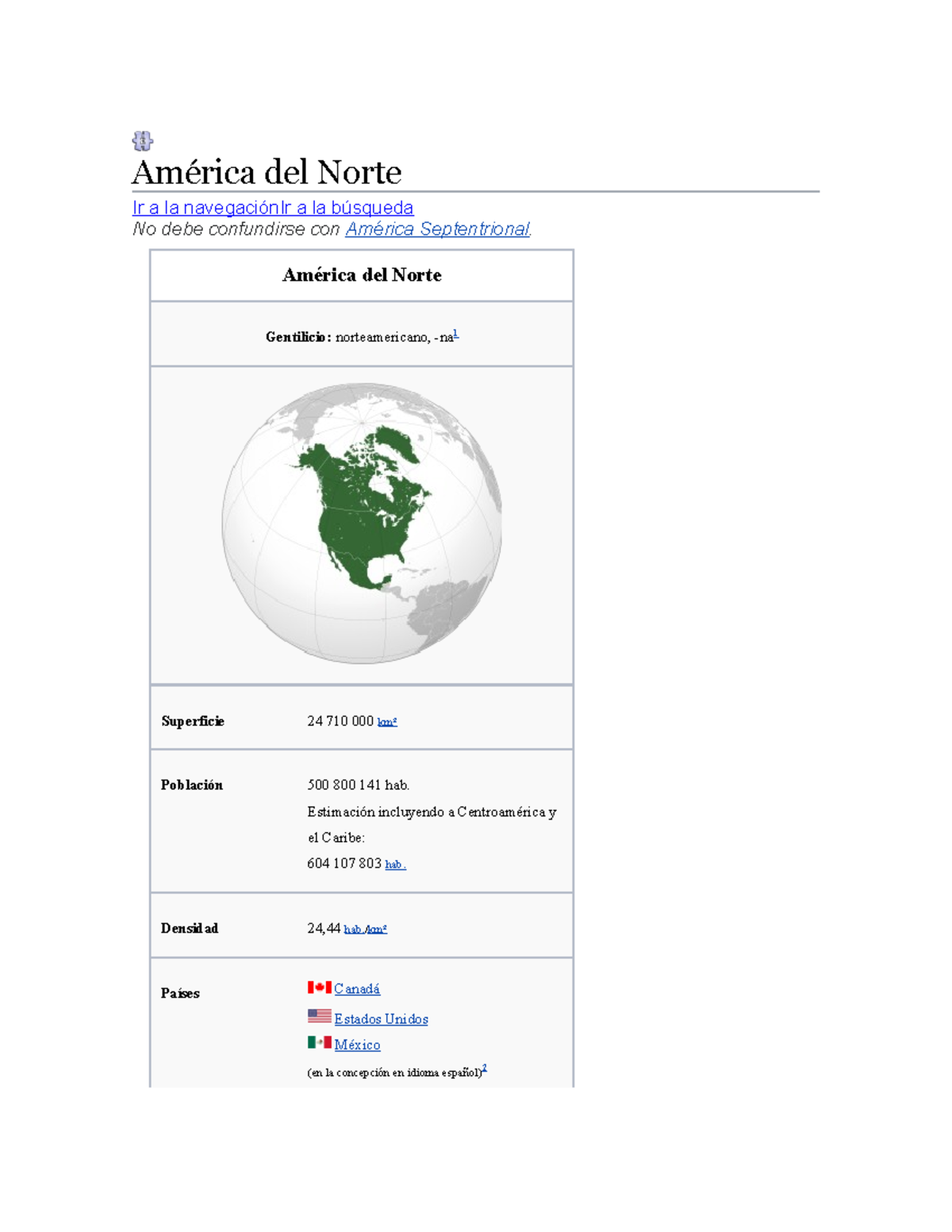 America del norte - resumen - América del Norte Ir a la navegación Ir a ...