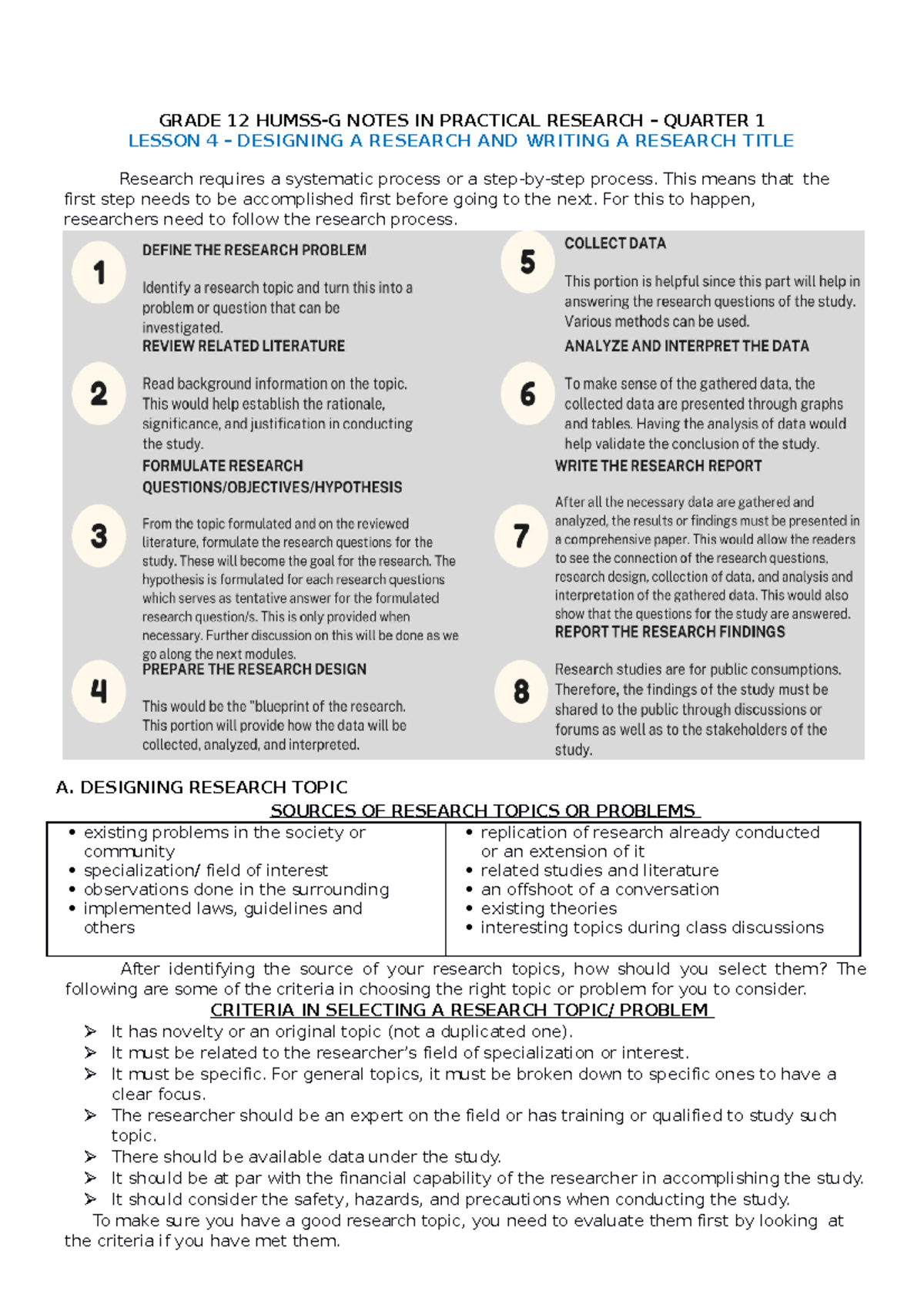 Lesson 4 - Inquiry - Notes in Practical Research - GRADE 12 HUMSS-G ...