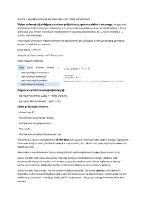 Wzory - PODSTAWOWE WZORY Z EKONOMETRII JEDNORÓWNANIOWY LINIOWY MODEL EKONOMETRYCZNY Będziemy ...