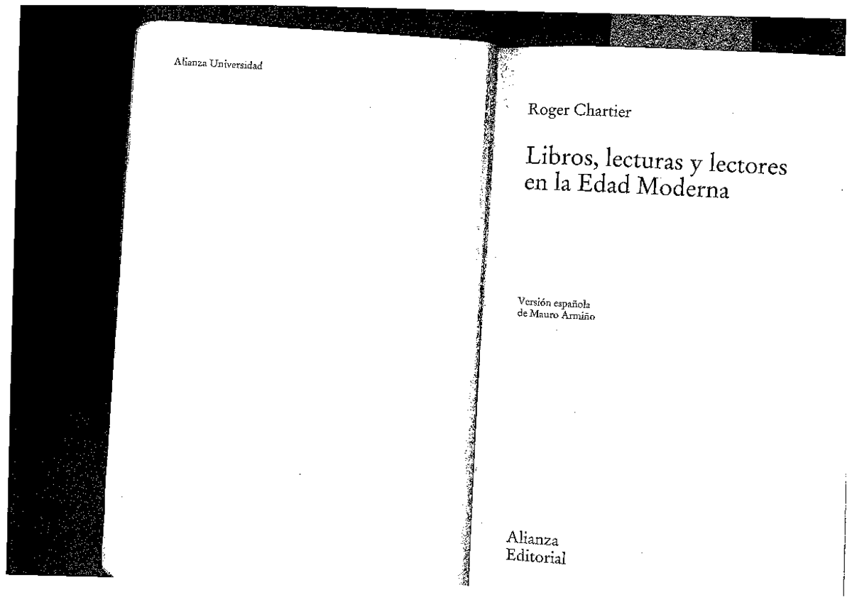 Chartier cap 1 - Alianza Universidad Roger Chartier Libros, lecturas y lectores en la Edad ...