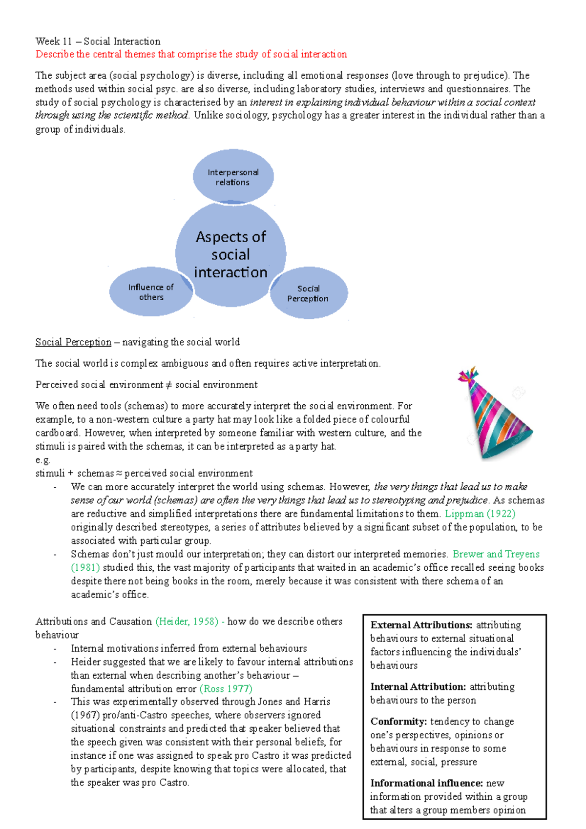 W11 - Social Interaction - Aspects of social interaction Interpersonal ...
