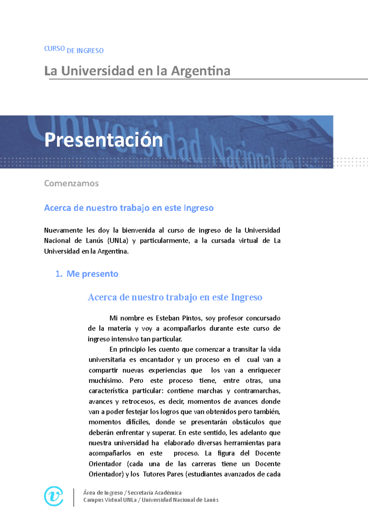 Presentación intensivo (2) (5) - CURSO DE INGRESO La Universidad en la ...