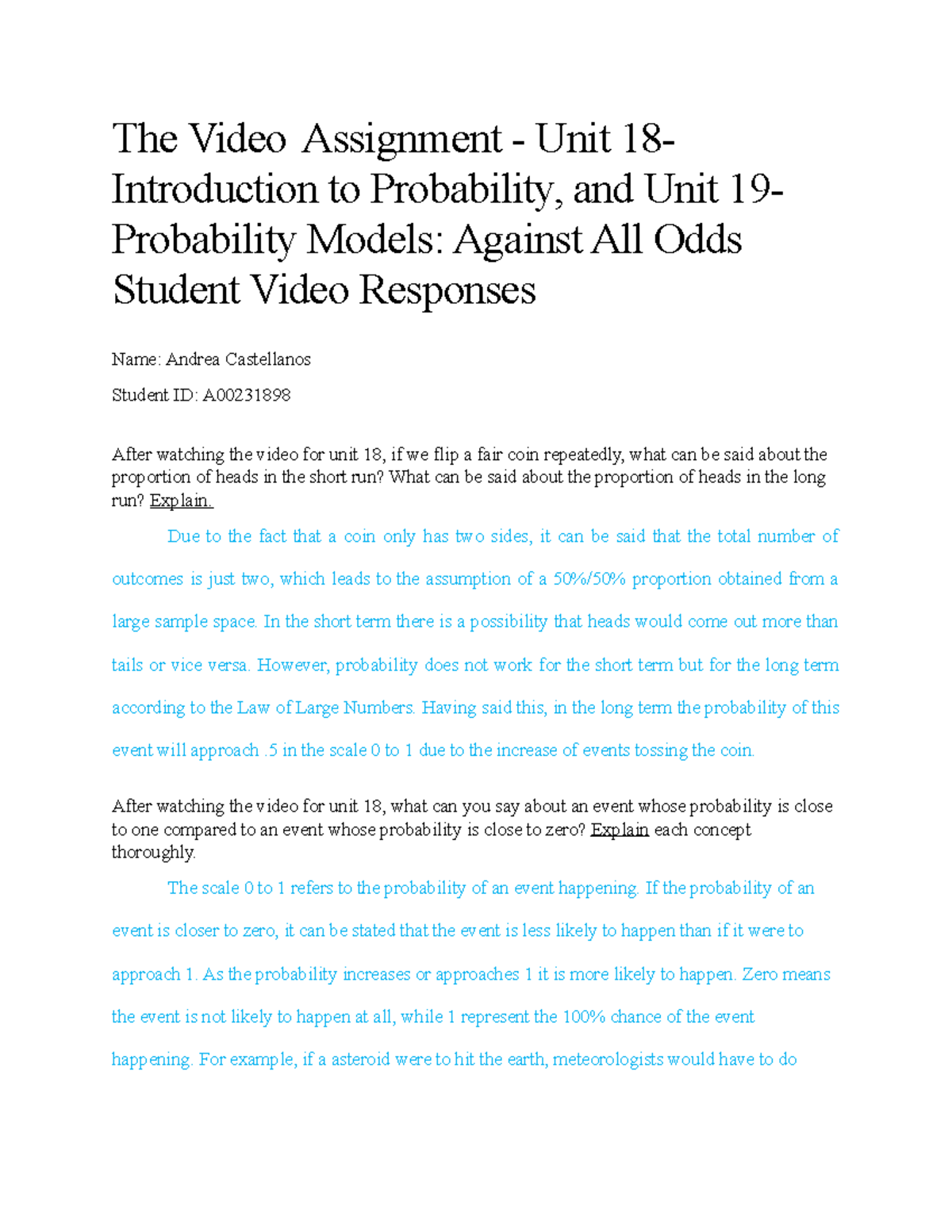 Module 6 Writing Assignment - The Video Assignment - Unit 18 ...