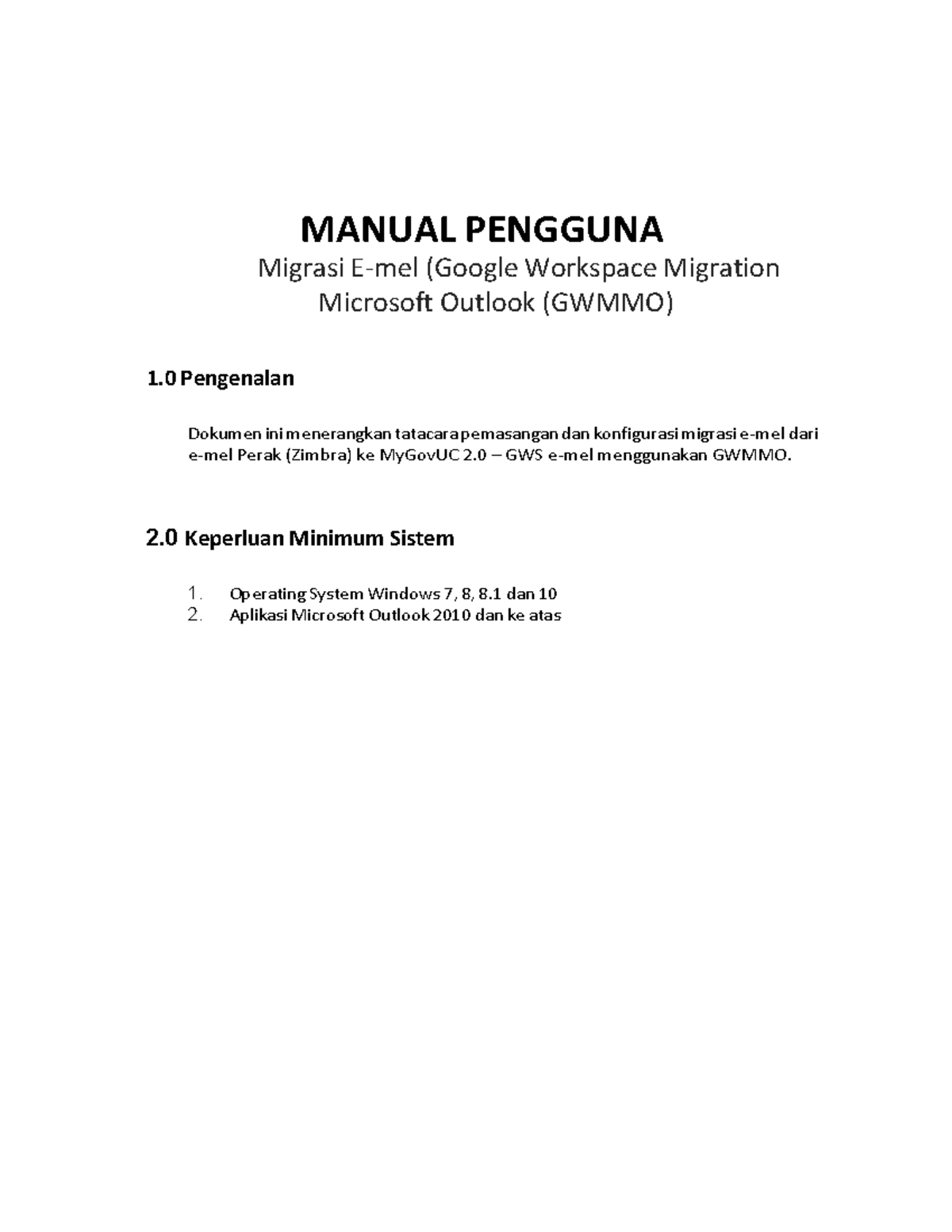 Manual Migrasi E-mel ke(Google Workspace Migration) (1) - MANUAL ...