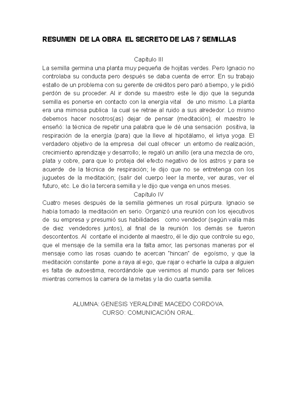 - Resumen DE LA OBRA EL Secreto DE LAS 7 Semillas - RESUMEN DE LA OBRA ...