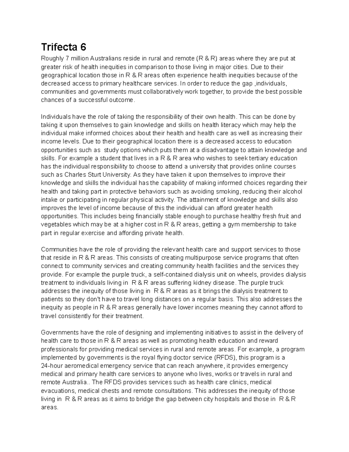 Trifecta 6 - Trifecta 6 Roughly 7 million Australians reside in rural ...