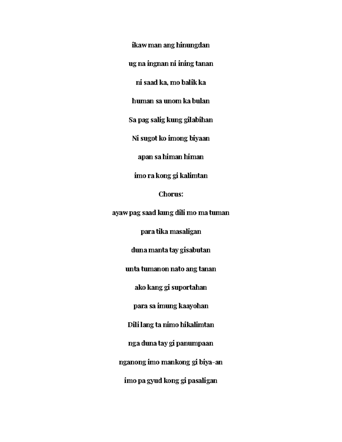 Ayw pagsaad - a visayan song, special song for bisaya - ikaw man ang ...