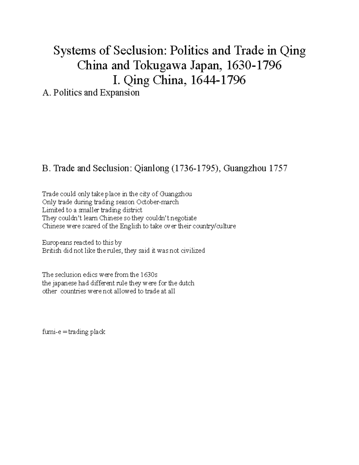 106Sp23-11-Qing Tokugawa Ioutline - Systems of Seclusion: Politics and ...