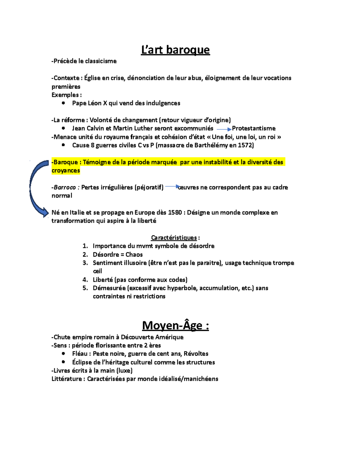 Fiche lecturre - dom juan - L’art baroque -Précède le classicisme ...