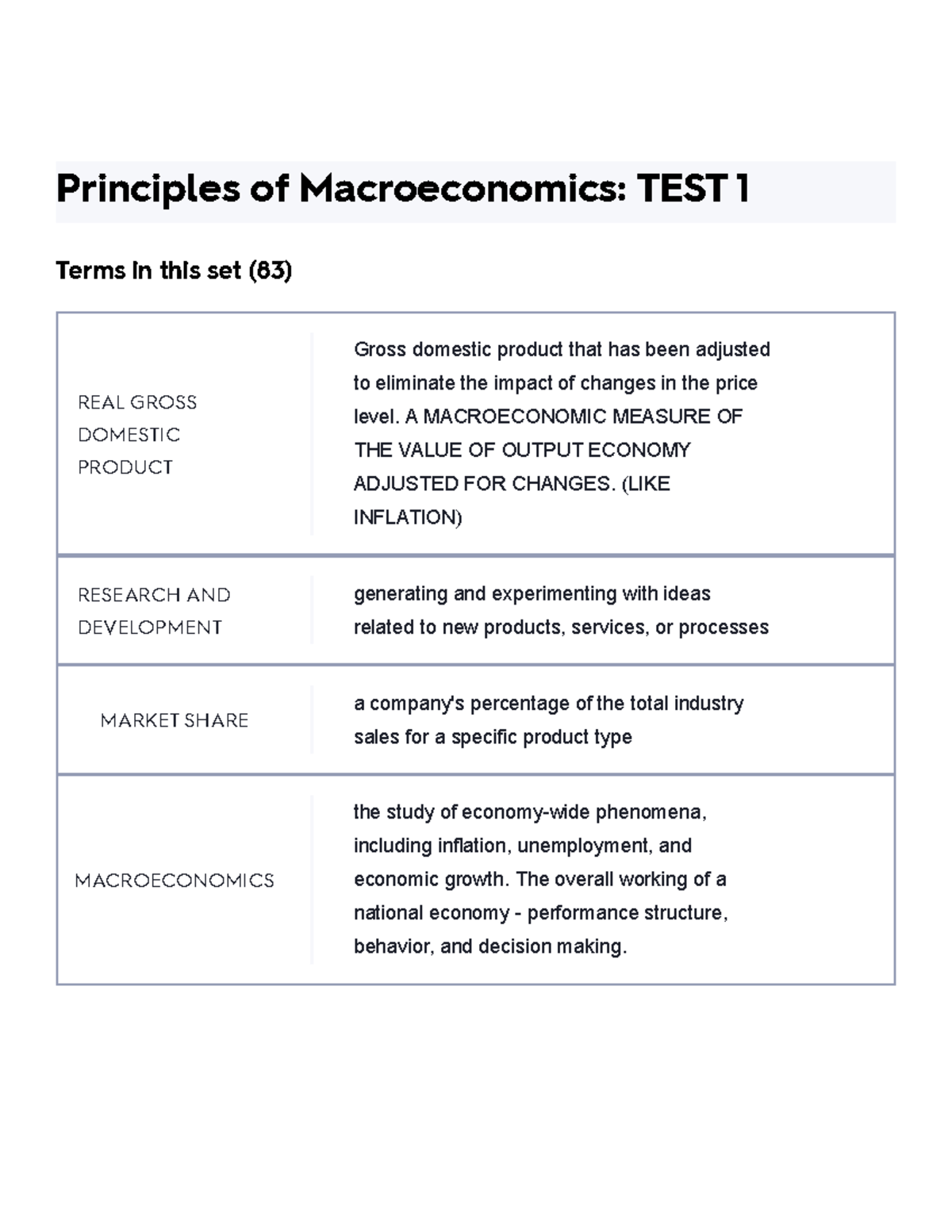 Principles of Macroeconomics- TEST 1 Flashcards Quizlet - Principles of ...