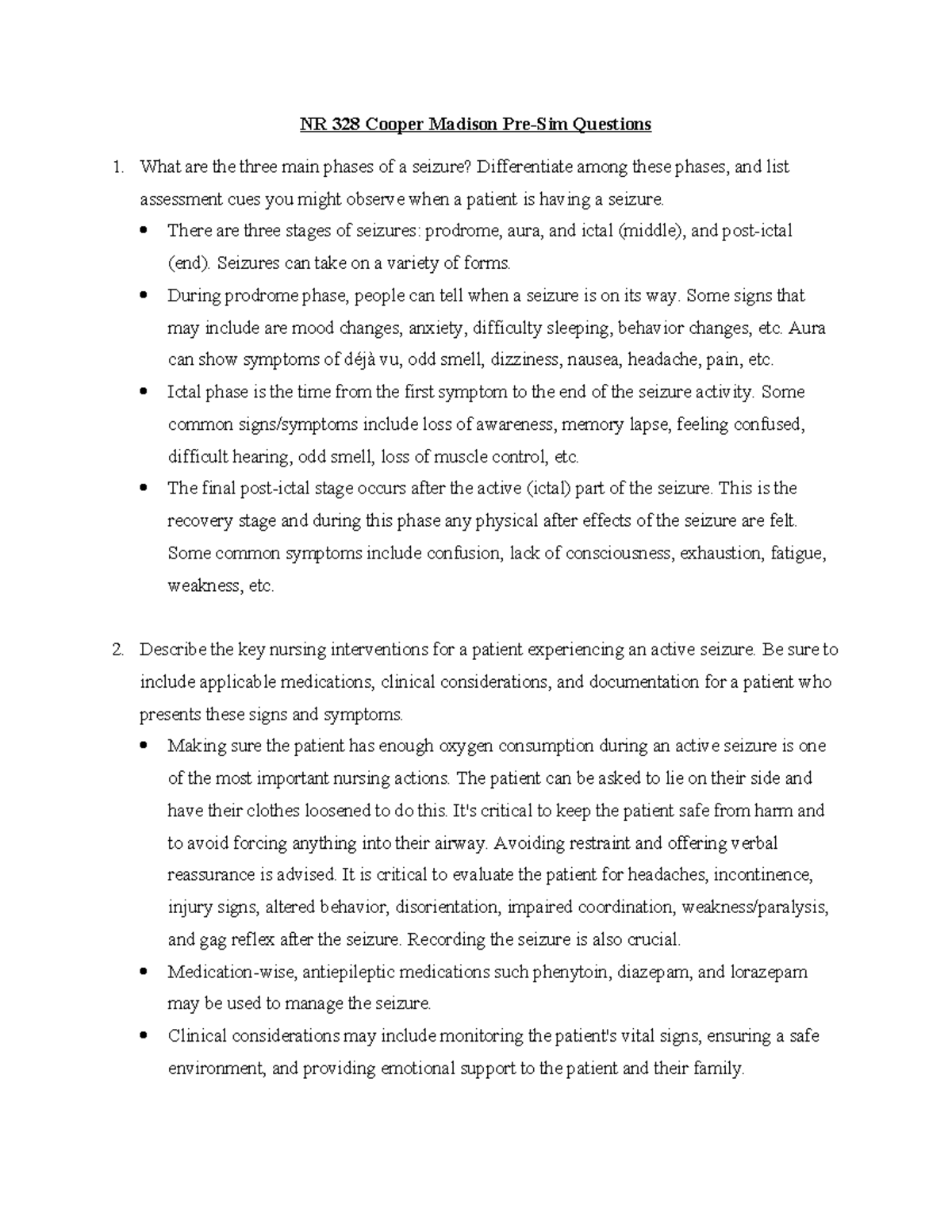 NR 328 Cooper Madison Pre-Sim Questions - NR 328 Cooper Madison Pre-Sim ...