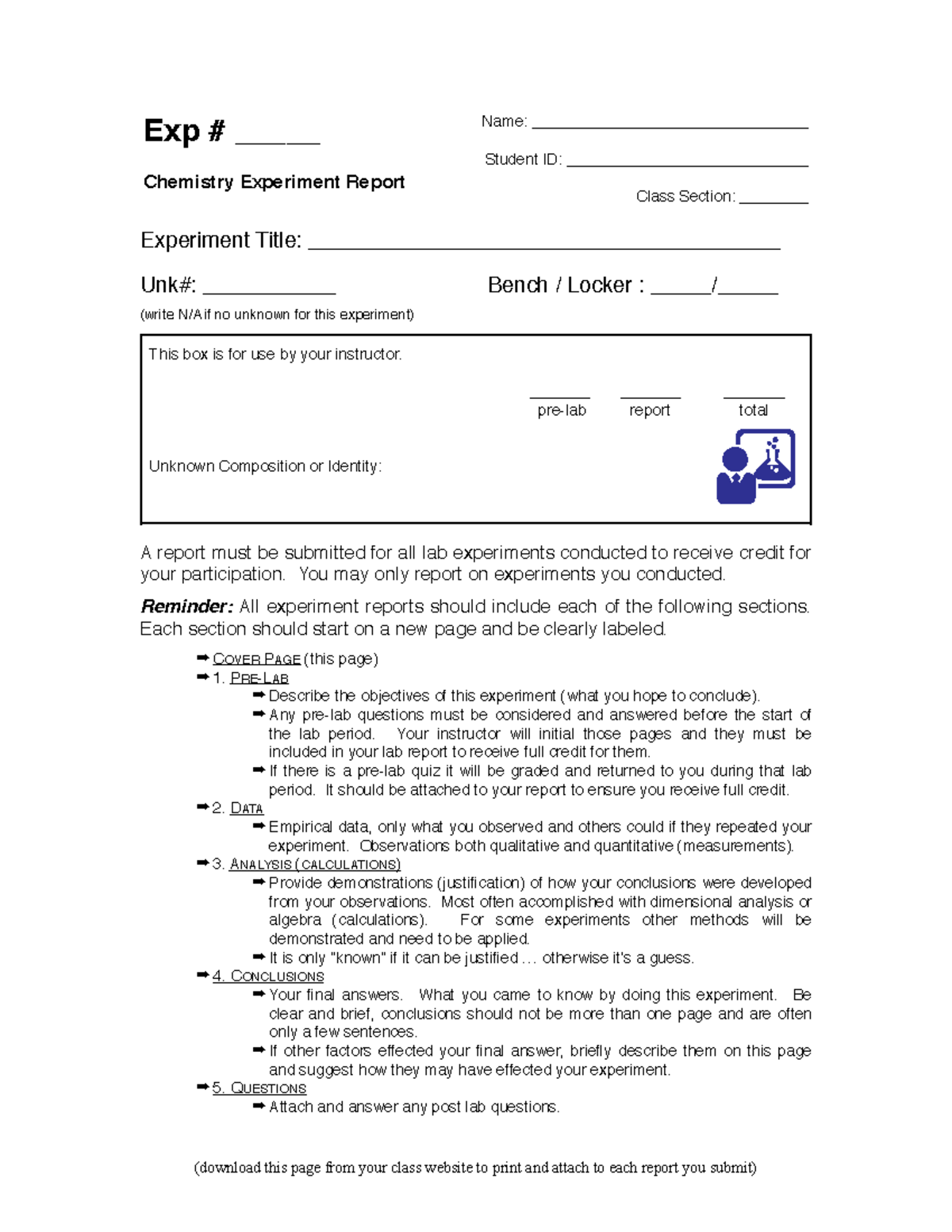Exp cover page - answers for lab stim - Experiment Title