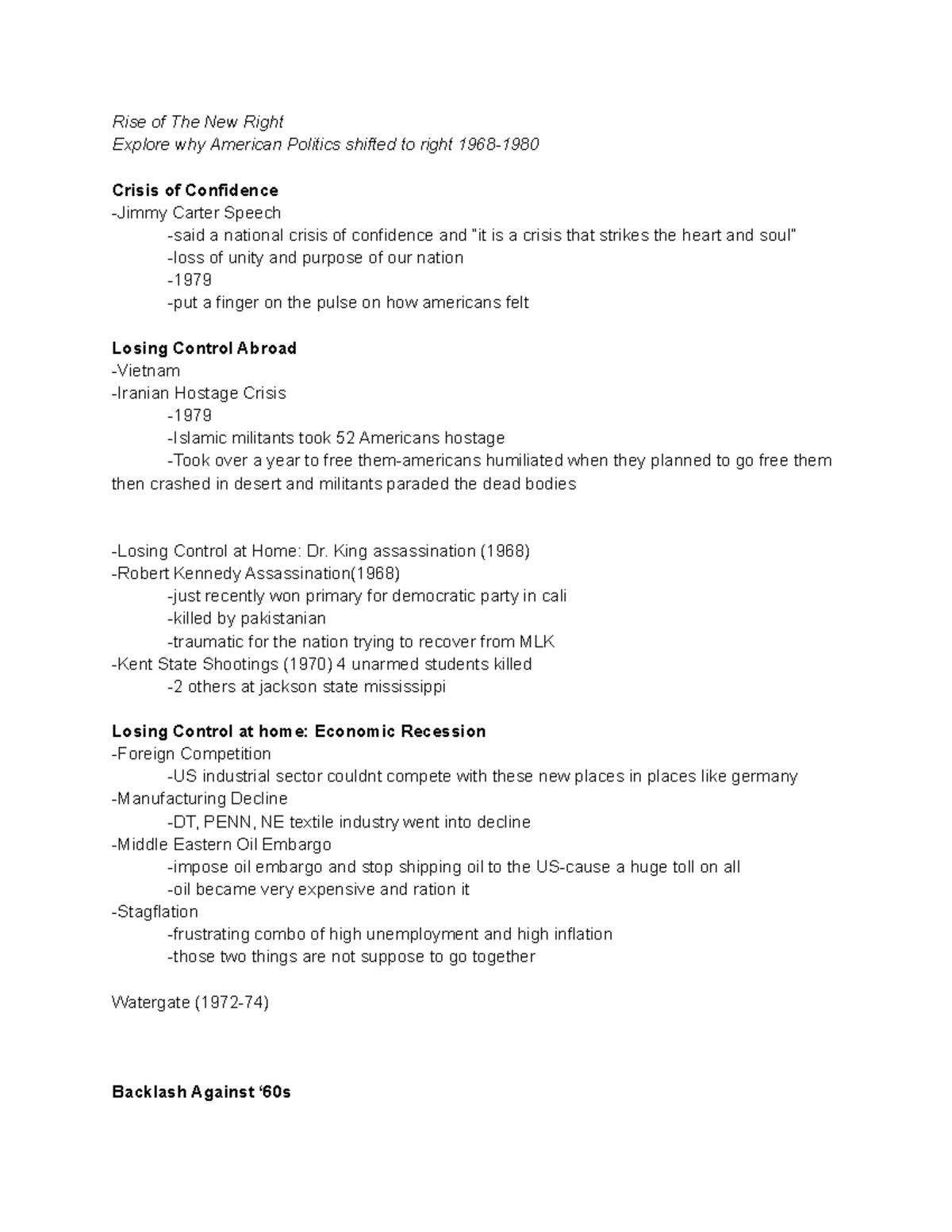 HIS 142 New Right - Rise of The New Right Explore why American Politics ...