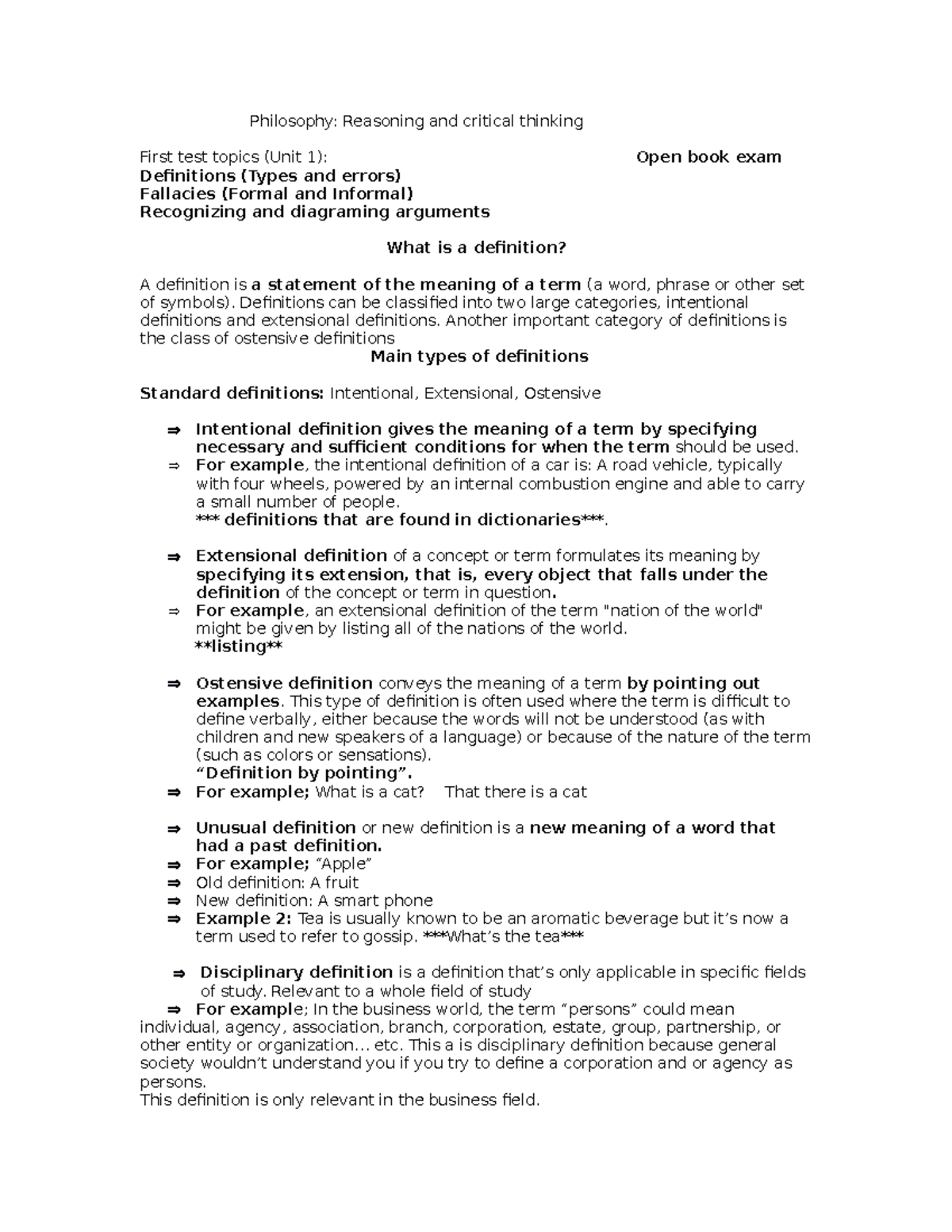 Philosophy note - Notes - Philosophy: Reasoning and critical thinking ...