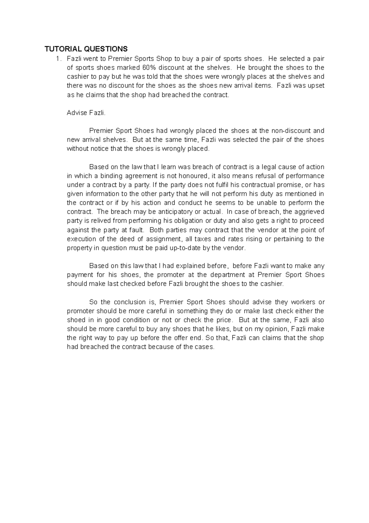 Tutorial Questions subject law501 chapter2 - Equity and Trust - UiTM ...