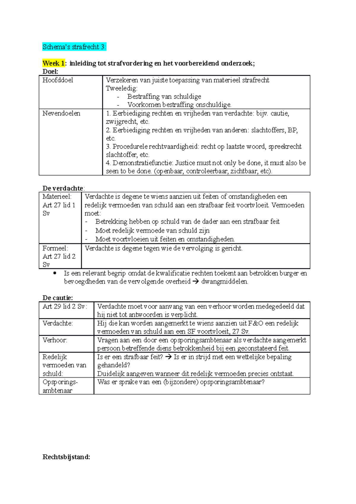 Schema's strafrecht 3, uitgebreid - Schema’s strafrecht 3: Week 1 ...
