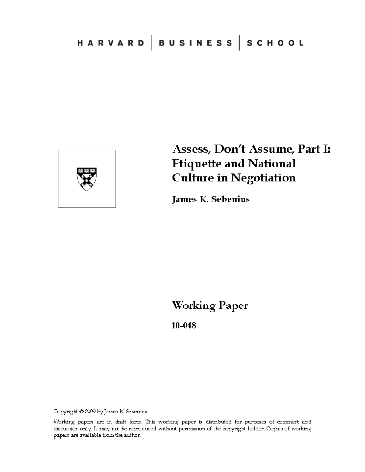 Assess, Don't Assume, PDF, materiale - Copyright © 2009 by James K ...