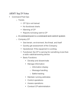 Army Notes - MDMP Commander’s activity - Staff – provide understanding ...